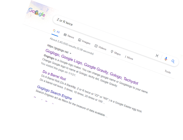 Goglogo: Do a Barrel Roll – Google Tricks & Custom Logos
